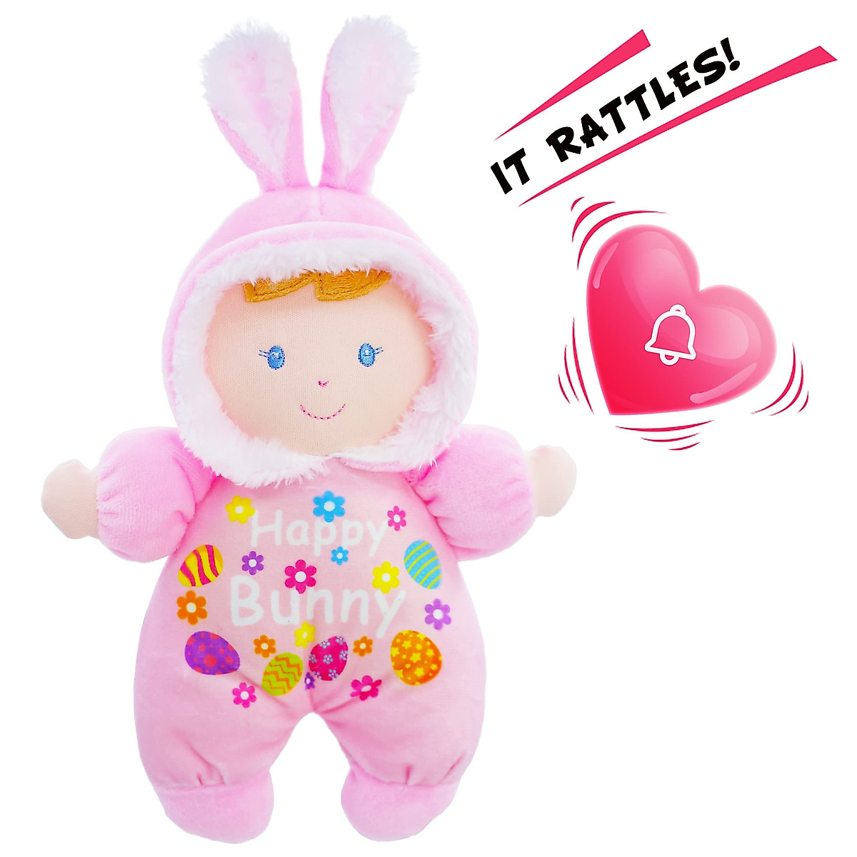 June Garden 9" My First Doll Olivia - Soft Plush Bunny Baby Doll - Easter Gift for Infants and Toddlers