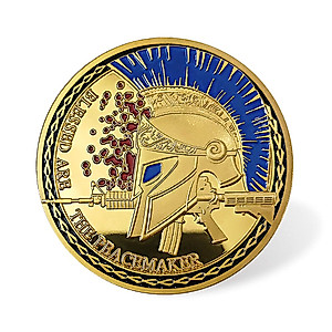 US Police Challenge Coin Thin Blue Line Prayer for Spartan Warrior Commemorative Collection