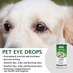 AIQIUSHA Dog Eye Drops 60ML for All Animal Eye Wash,Helps Relieve Pink Eye & Allergy Symptoms,Eases Itching & Irritation,with Pure Natural Essential Oils 100% Natural, Safe, Gentle and Non- Toxic