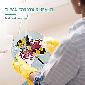 Maryland Flag Shamrock Glass Cutting Board Round Kitchen Decorative Chopping Blocks Mats Food Tray for Men Women