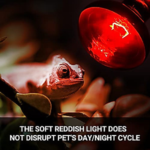 REPTI ZOO 2 Pack Infrared Heat Lamp, 100W Reptile Heat Emitter Infrared Basking Spot Light, Red Heat Lamp for Chickens Coop Reptile Pets Brooder Use