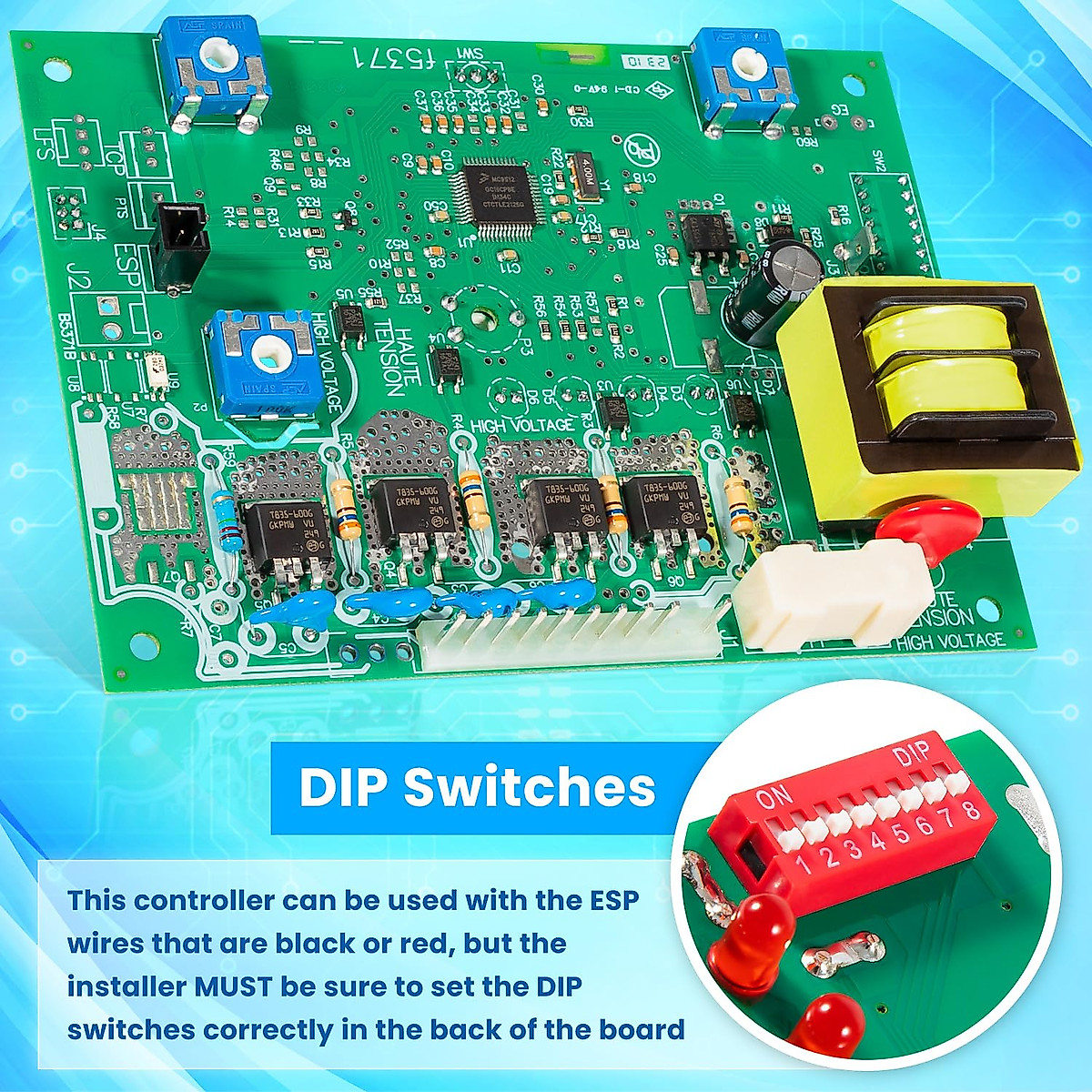 Replacement for Harman Pellet Stove Control Board 1-00-05886 4-Output Platinum PCB Circuit Board for Harman Advance, Accentra 52i, Accentra Insert P35i P43 P61 P61A P68 XXV 3-20-05886 3-20-05374