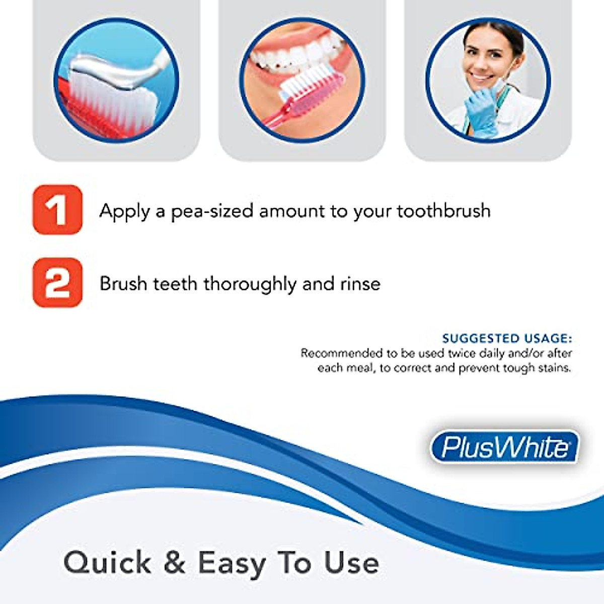 Plus White Xtra Whitening Toothpaste - Removes Tough Stains from Coffee, Smoking, Wine & More - Anti-Cavity, Plaque & Tartar Control (Cool Mint Gel, 3.5 oz, Pack of 3)