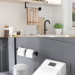 SUEH DESIGN Paper Towel Holder, Under Cabinet Paper Towel Holder Self Adhesive or Drilling Paper Towel Rack Wall Mounted Paper Towel Holder for Kitchen Bathroom