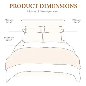 cebihy 100% Linen Duvet Cover Set King 3 Pieces, French Normandy Flax Linen, Cooling, Soft, and Breathable Linen Bedding Set - 1 Duvet Cover 90"x 104", 2 Pillowcases 20"x 40" (White-Queen)
