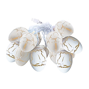 Easter Eggs String Lights 1.5m 10 LED Decoration, YeLuck Crack Egg USB Plug in Fairy Light for Spring Holiday Theme Party Indoor Outdoor Bedroom Garden Home Decor,2 Lighting Mode (Yellow)