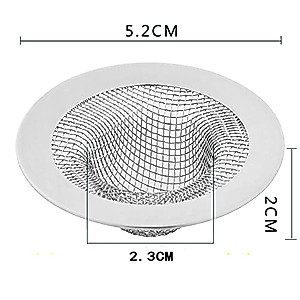 UUYYEO 20 Pcs Small Mesh Sink Strainer Stainless Steel Mesh Round Filter Garbage Disposal Basket Filter Drain Hair Catcher