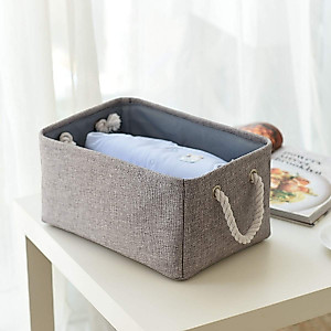 TheWarmHome Large Storage Bins Basket, 2 Pack Grey Fabric Storage Cubes for Changing Table Nursery Livingroom Kidsroom Playroom Toy, Collapsible Storage Baskets for organizing Shelves Closet