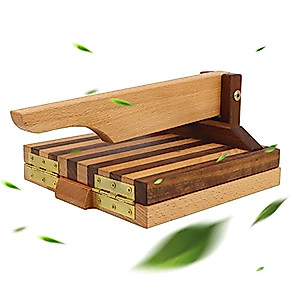 Hardwood Tortilla Maker - 8" Square Wooden Tortilla Press - for Homemade Mexican Tortillas, Roti, Burritos, Taco and More, Natural Food-Grade wood (beech & Walnut) - Enjoy the Natural Taste