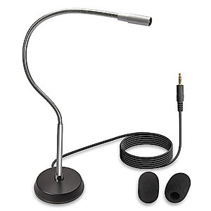 ECS WordSeeker Professional Gooseneck Conference Microphone 3.5 mm, Fully Adjustable Podium Mic, Heavy Duty Stainless Steel Neck