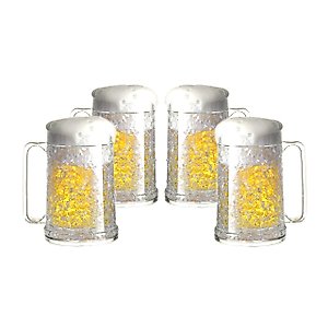Auhafaly Double Wall Freezer Mug Frosty Mug Insulated Ice Cup with Gel 16oz/450ml (Set of 4)