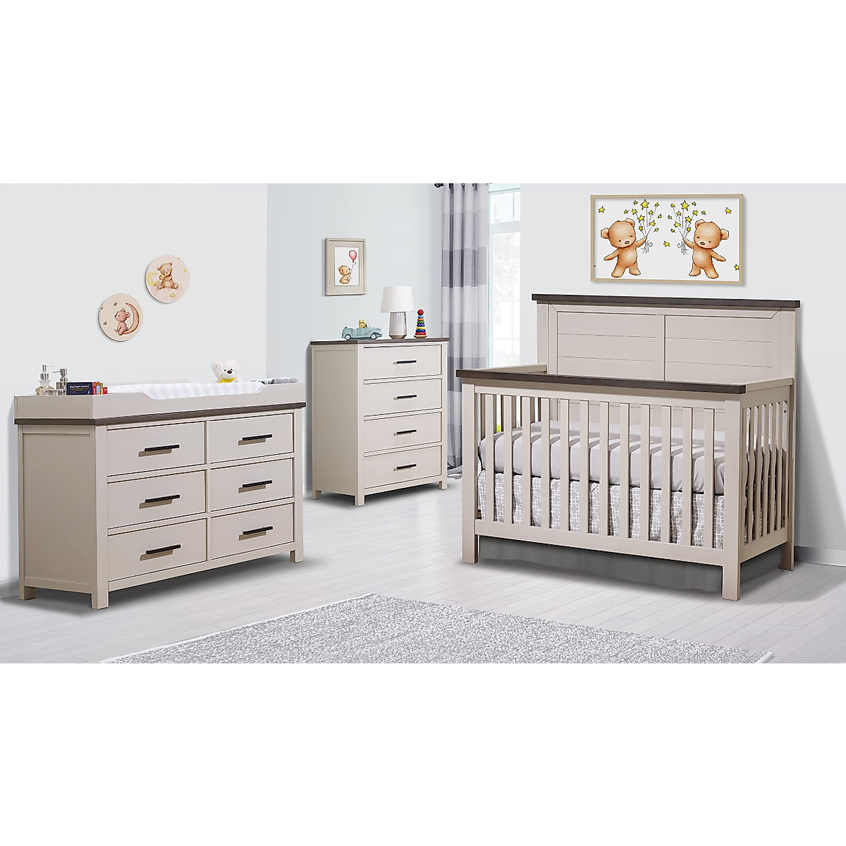 Sorelle Furniture Westley Baby Dresser – Dresser for Nursery, Kids Bedroom Furniture, Baby Dresser Drawers, Storage for Child’s Room with Drawers, Nursery Furniture for Infant-Chocolate Bisque