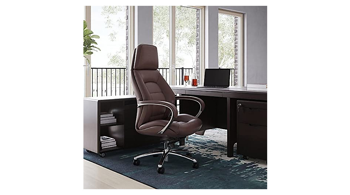 Zuri Gates Leather Executive Chair - Dark Brown