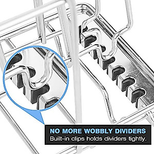 EVERIE Weighted Sous Vide Rack Divider, Improved Vertical Mount Stops Wobbling, 5 Detachable Stainless Steel Dividers and 2 Built-in Holder Dividers