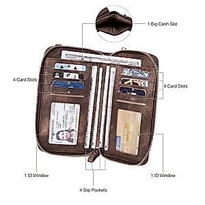 BROMEN Small Cell Phone Purse Crossbody Bags for Women Leather Wallet with Credit Card Holder