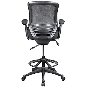 BOLISS Ergonomic Drafting Chair Office Chair with Height-Adjustable Foot Ring and Adjustable Armrest 400lbs-BLACK