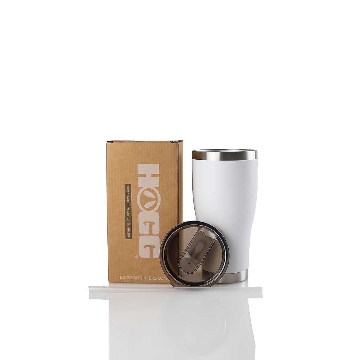 Hogg Modern Curve 30 oz Tumbler - White, Powder Coated Tumbler, Bulk Tumblers with Lids and Straws, Engravable Blanks, Powder Coated Tumblers for Laser Engraving, Etching, Vinyl, DIY
