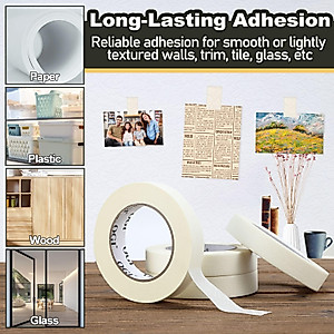 OGI Masking Tape 0.94 Inch Wide, Beige White Painters Tape Thin Masking Tape Bulk Removable General Purpose Masking Tape for Labeling Painting Drafting Art Craft, 0.94 Inch x 60 Yards, 9 Rolls