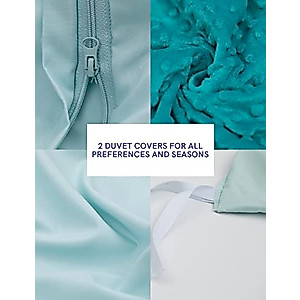 YnM Weighted Blanket and Duvet Covers — Hot and Cold Duvet Cover Set (3 Pieces) — (Green, 60''x80'' 25lbs), Suit for One Person(~240lb) Use on Queen/King Bed