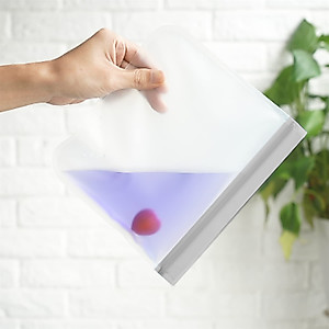 lwc 12 PacK BPA FREE Reusable Storage Bags (6 Sandwich Bags, 6 SnacK Bags), Extra ThicK Freezer LeaKproof Silicone and Plastic Lunch for Food Meat Fruit Veggies, 8.66''x7.76'' 8.66''x5.31''