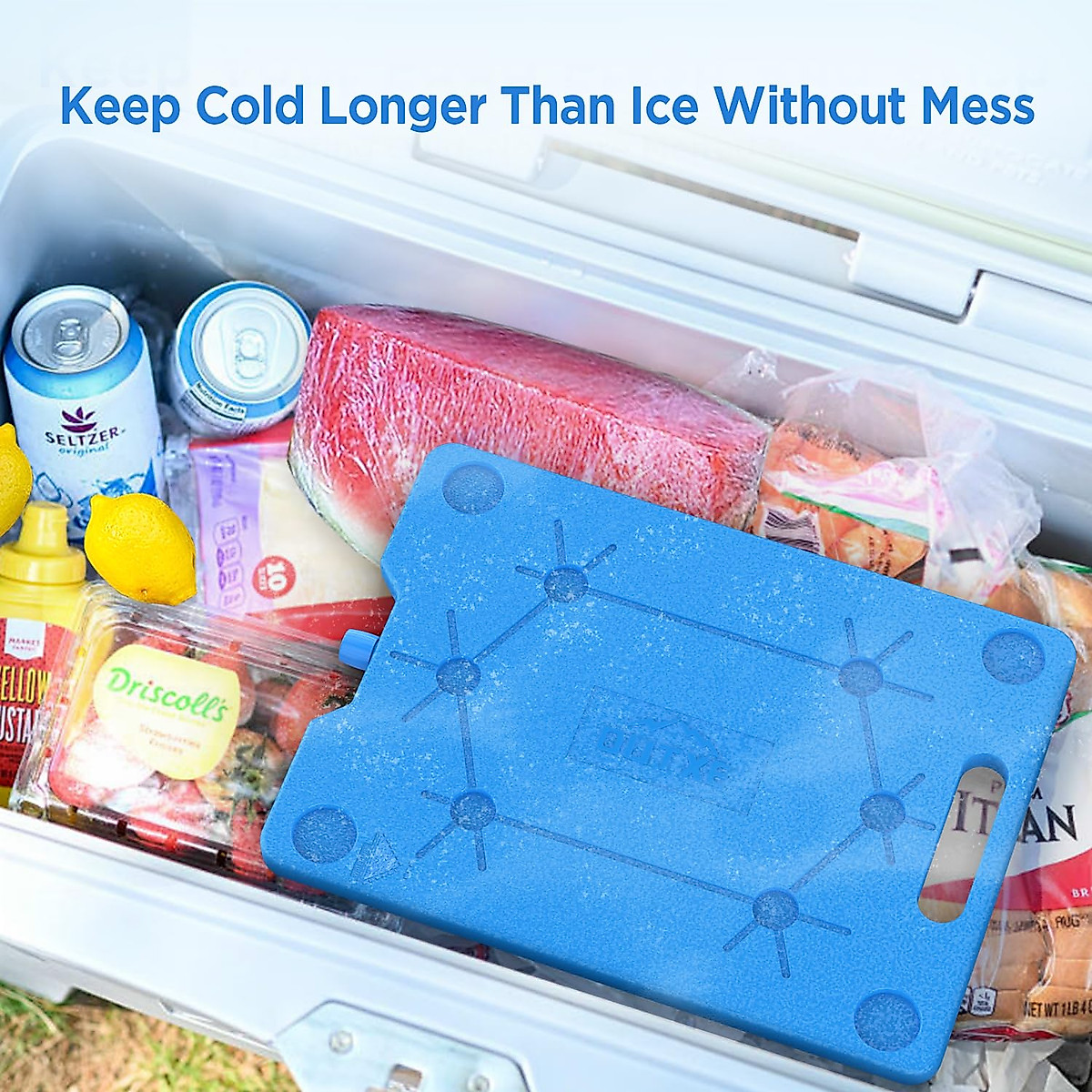 OUTXE Large Ice Packs for Coolers 3-Pack 9.5 * 13 Inch Slim Space Saving Reusable Long Lasting Cold Freezer Packs for Coolers Keep Food Fresh