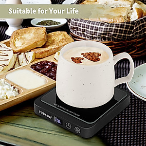 VOBAGA Mug Warmer, Coffee Cup Warmer for Office Home Desk with 5 Temperature Settings, Candle Warmer & Beverage Warmer with Digital Display Auto Shut Off for Heating Coffee, Cocoa, Milk, Tea(No Cup)