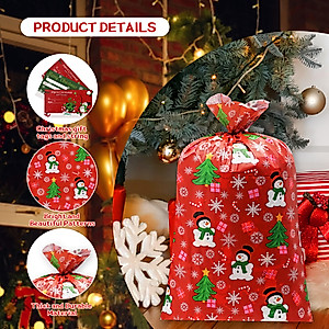 Yunaeduo Extra Large Christmas Gift Bag - 2 Pcs Large Christmas Gift Sacks 56"x36" - Jumbo Christmas Gift Bags for Giant Gifts - Heavy Duty Plastic Christmas Bags - Large Xmas Gift Bags for Presents