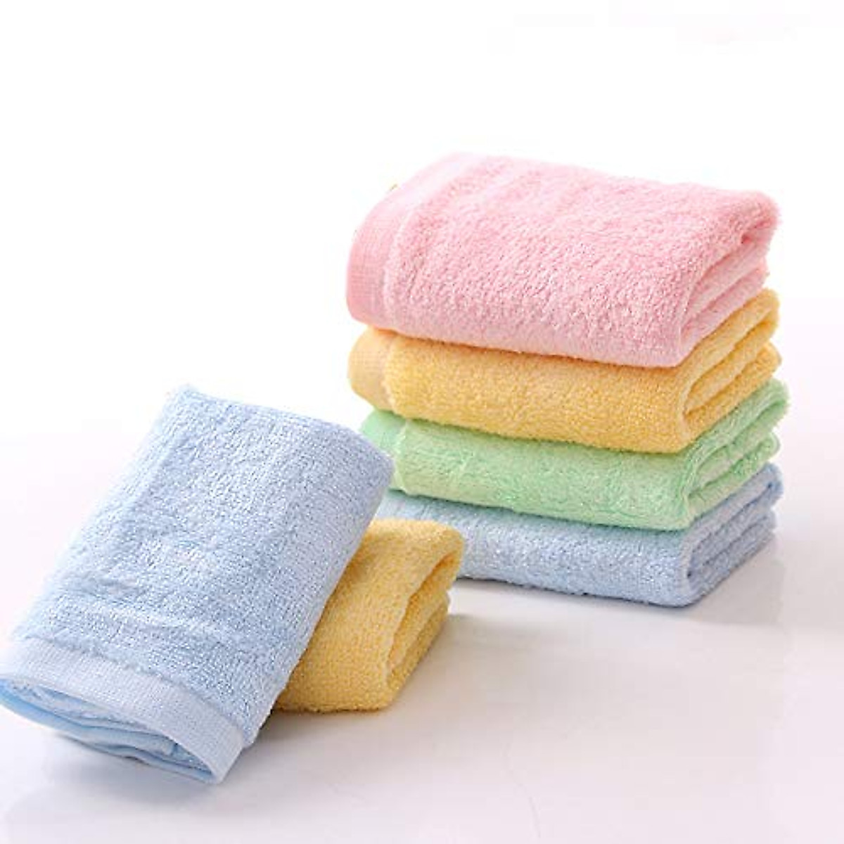 Hand Towels, YiYaYo Bamboo Washcloth Hand Towel Set [ 8-Pack, 10'' x 20''], Multi-Purpose Fingertip Towels, Super Softness Face Cloths, Towels for Baby, Kids, Bathroom, Hote, Spa, Kitchen, and More