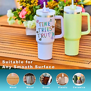 AIERSA Vinyl Letter Stickers for Stanley Cup Waterproof, 6Pcs Cursive Alphabet Name Stickers Tags for Personalized Cup Name Logo,Lettering Water Bottle Stickers for Adult Kids 40 30Oz Cups Accessories