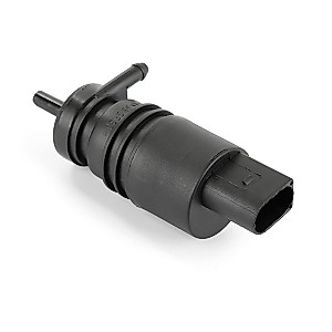 zipelo Windshield Washer Pump with Grommet, Windshield Washer Fluid Pump Replacement, Replaces OEM #: 67128362154, 67128377612, Compatible with Most Vehicles, Standard Black Car Accessories Parts