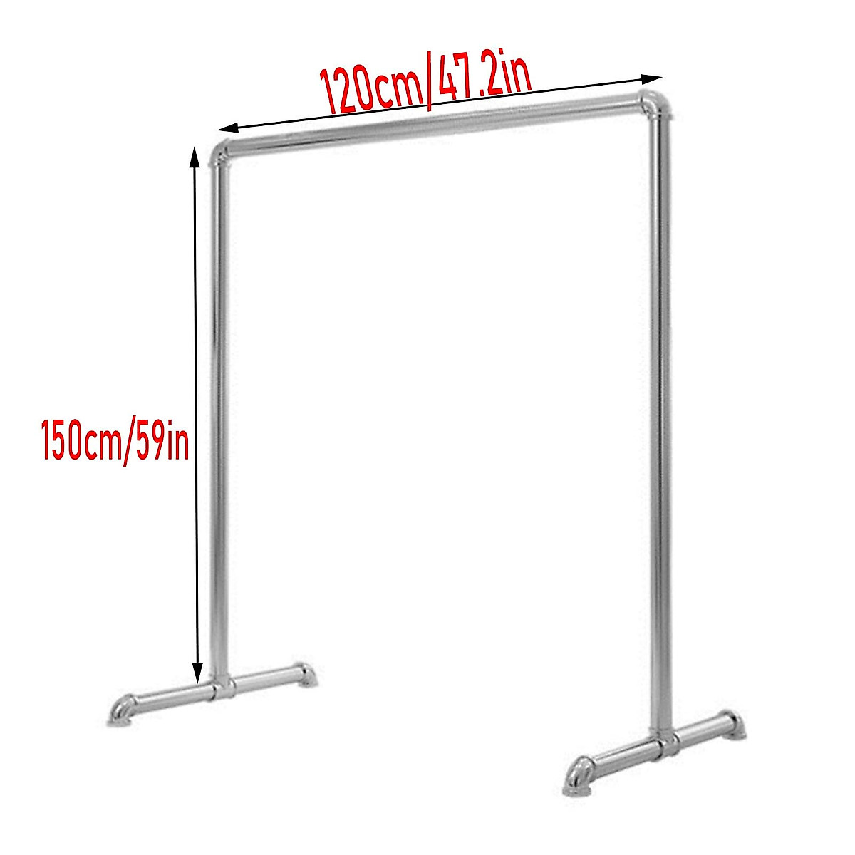 JIAHESHYP Industrial Pipe Clothing Rack, Free Standing Hanger, Commercial Heavy Duty Detachable Clothes Rail Metal Garment Rail,for Clothing Storage Display (Size : 120 * 150cm)