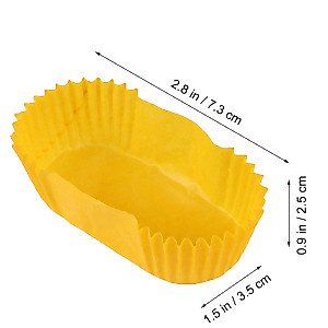 1000pcs Oval Cake Paper Cups Boat Shape Paper Tray Cake Cup Bread Baking Cups Grease Proof Cupcake Liners for Cake Balls Muffins Cupcakes Yellow