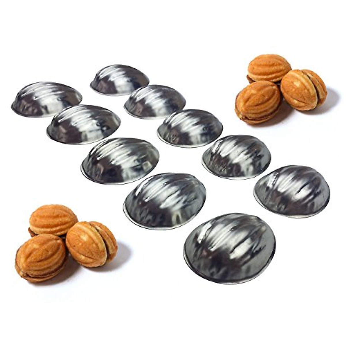 Metal Mold Form Nuts For Sweet Russian Nuts Oreshki Pastry Cookie Nutlets (Set of 40 pcs)