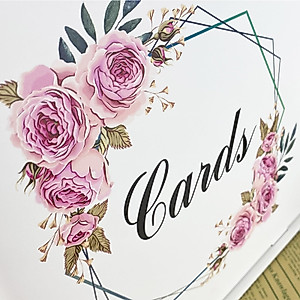 FCDECOR White Wedding Card Box with Lock, Gift Wedding Card Boxes for Reception Money Holder with Rose Sign for Wedding Decorations, Baby Showers, Birthdays, Bridal or Graduation Party Supplies