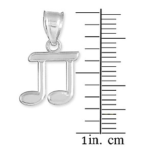 High Polish 925 Sterling Silver Music Charm Beamed Eighth Note Pendant