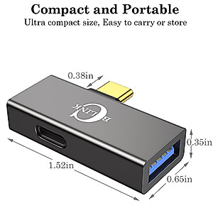 BCLINK 2-in-1 USB C to USB 3.1 Adapter with 100W Charging Port, Thunderbolt 4/3 OTG Converter for Meta Quest 2, iPhone 15, MacBook, iMac, iPad and More - Space Gray
