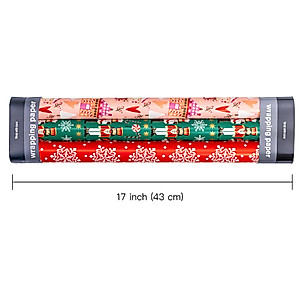 WRAPAHOLIC Christmas Wrapping Paper Roll - Mini Roll - 3 Rolls - 17 Inch X 120 Inch Per Roll - Nutcracker, House, Snowflake Holiday Collection