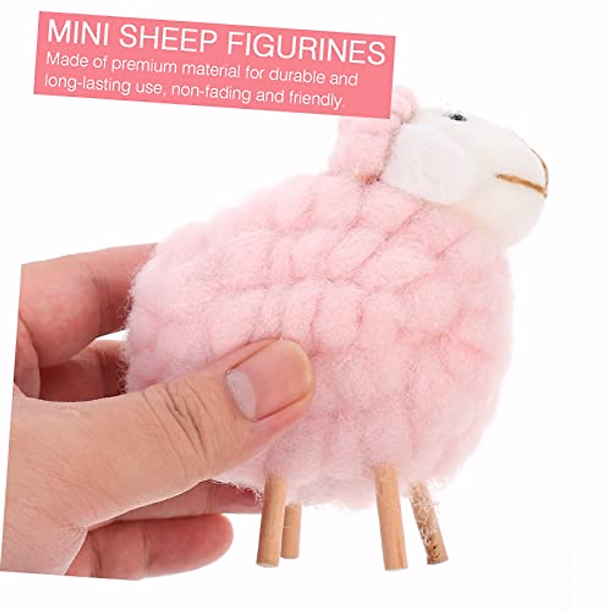 Garneck Little Sheep Ornament for Kids Miniture Decoration Kids Mini Felt Sheep Decor Mini Sheep Statue Christmas Lamb Desktop Small Ornaments Felt Sheep Doll Crafts