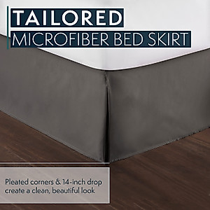 HC Collection Twin Bed Skirt, Soft Microfiber Box Spring Cover, 14" Inch Drop Bed Skirt Twin Bed, Wrinkle & Fade Resistent - Gray