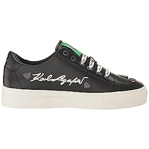 Karl Lagerfeld Paris Cate Shoes – Sneakers for Women with Iconic KLP Pins, Deep Black, 5