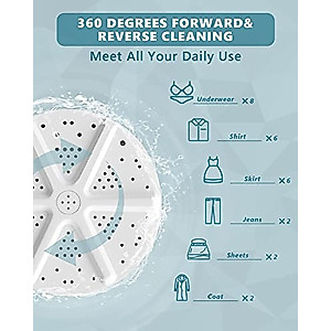 ARLIME Portable Clothes Washing Machine, 17.6lbs Mini Twin Tub Washer & Spinner Dryer Combo Compact Washer (11lbs) & Spin Dryer (6.6lbs) Sets Laundry Machine W/Time Control for Apartments, Dorms, Bathroom or RV Camping