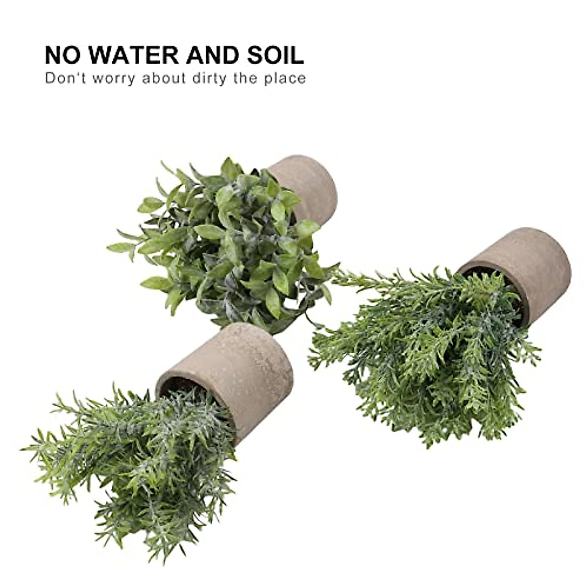 VaryFloral 3 Packs Small Fake Plants Artificial Potted Plants Set Realistic Eucalyptus Rosemary Mini Faux Greenery Potted Artificial Plants for Decoration for Home Décor Shelf Table Bathroom Indoor