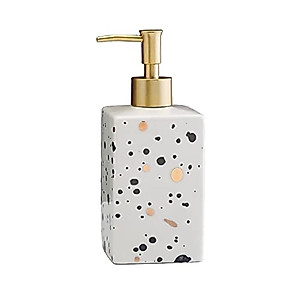 Soap Dispenser 450ML Press Type Split Bottle Shampoo Shower Gel Bottle Ceramic Soap Dispenser for Bathrooms, Kitchens, Hotels, Restaurants Soap Bottle (Color : Gold)