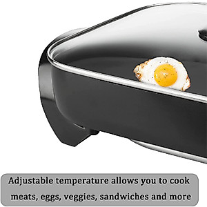 16 inch Nonstick Electric Skillet - Large Capacity Serves 4 to 6 People