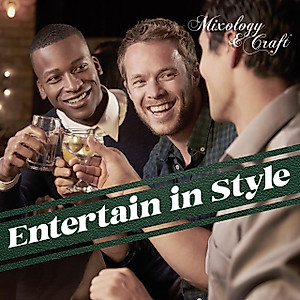 Mixology Bartender Kit: 10-Piece Bar Tool Set with Mahogany Stand | Perfect Home Bartending Kit and Martini Cocktail Shaker Set For a Perfect Drink Mixing Experience | Fun Housewarming Gift (Gold)