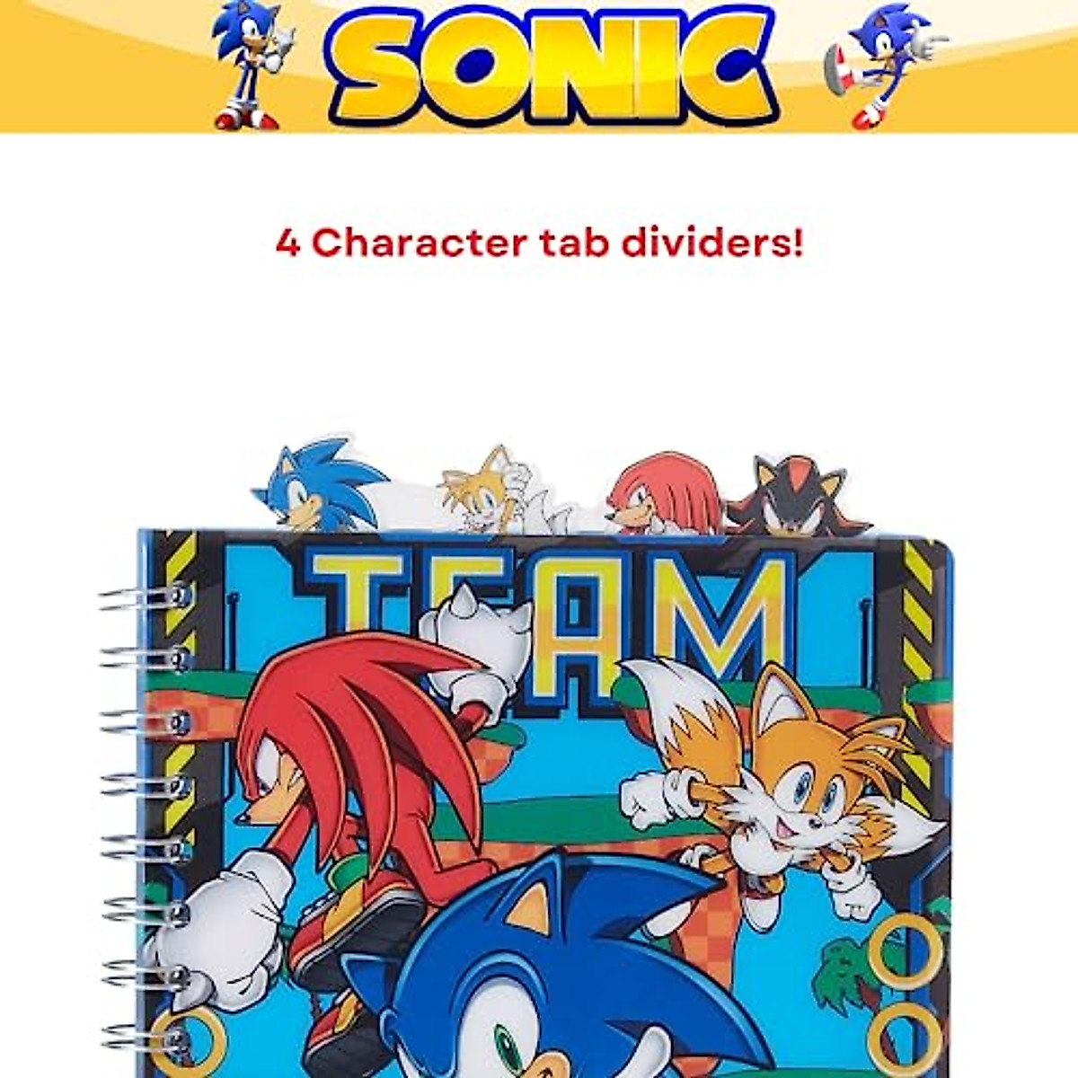 Innovative Designs Sonic the Hedgehog Tab Journal Notebook, Spiral Bound, 96 Lined Pages, 8 x 7 inches, Blue