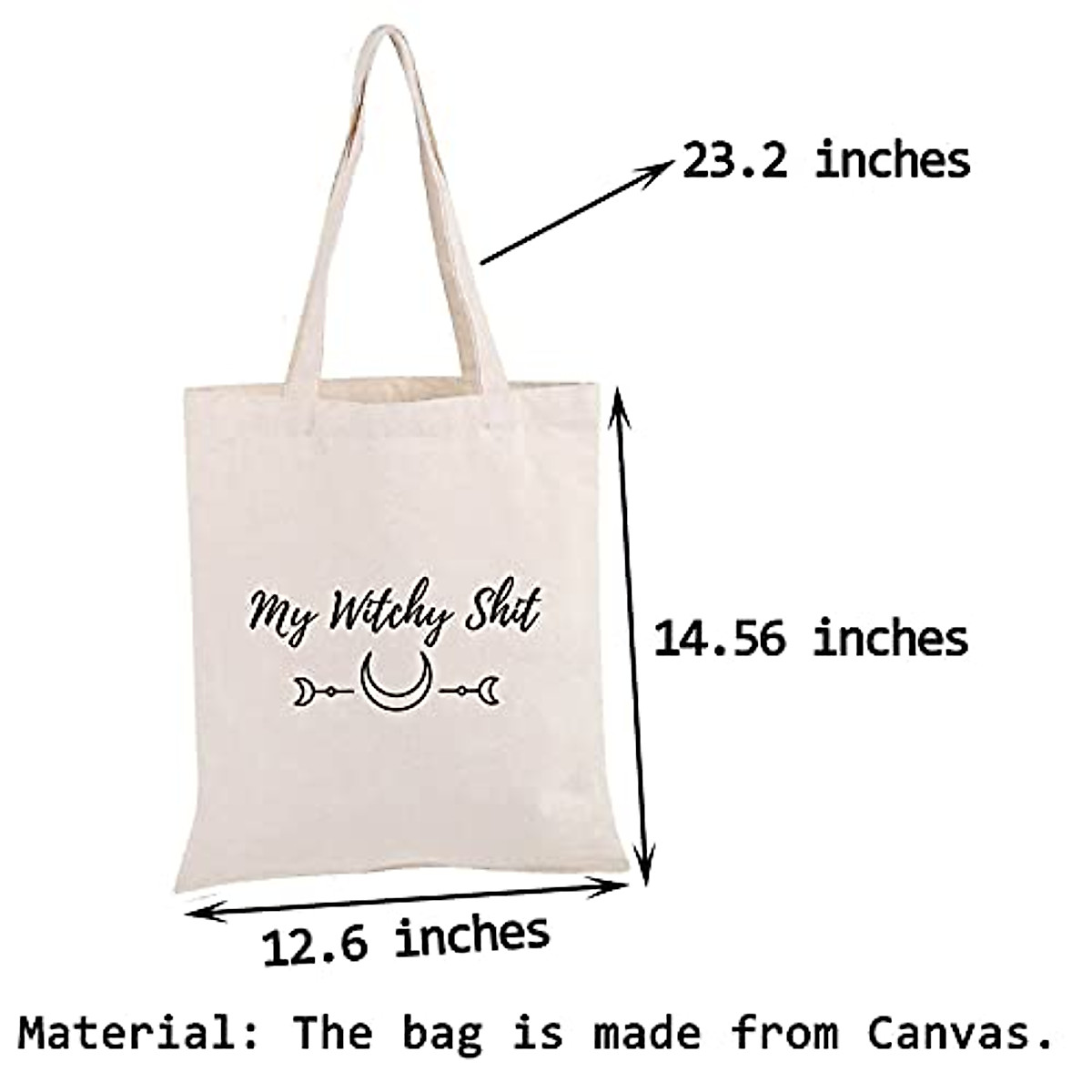 PWHAOO Funny Manifest Bag Witchy Gift My Witchy Shit Tote Bag Witchcraft Lover Gift (Witchy Shit TB)