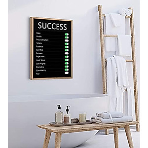 Success patient consistency hard work risk inspirational poster inspiring wall art self motivating black canvas decorative front quotes encouraging gift entrepreneur wall art office classroom living room 12 "x16" x1 unframed