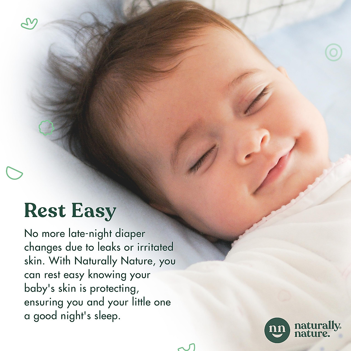 Naturally Nature Overnight Diaper Doubler Booster Pads with Adhesive (96 Count) for Pull-on & Regular Diapers | Nighttime Leak Protection for Heavy Wetters, Diaper Liners for Boys & Girls