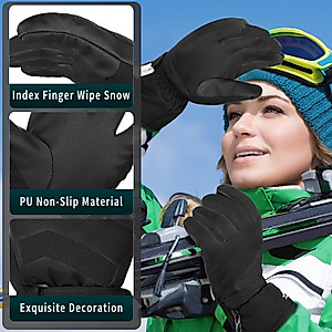Achiou Ski Snow Gloves Winter Warm 3M Thinsulate Waterproof Touchscreen Men Women